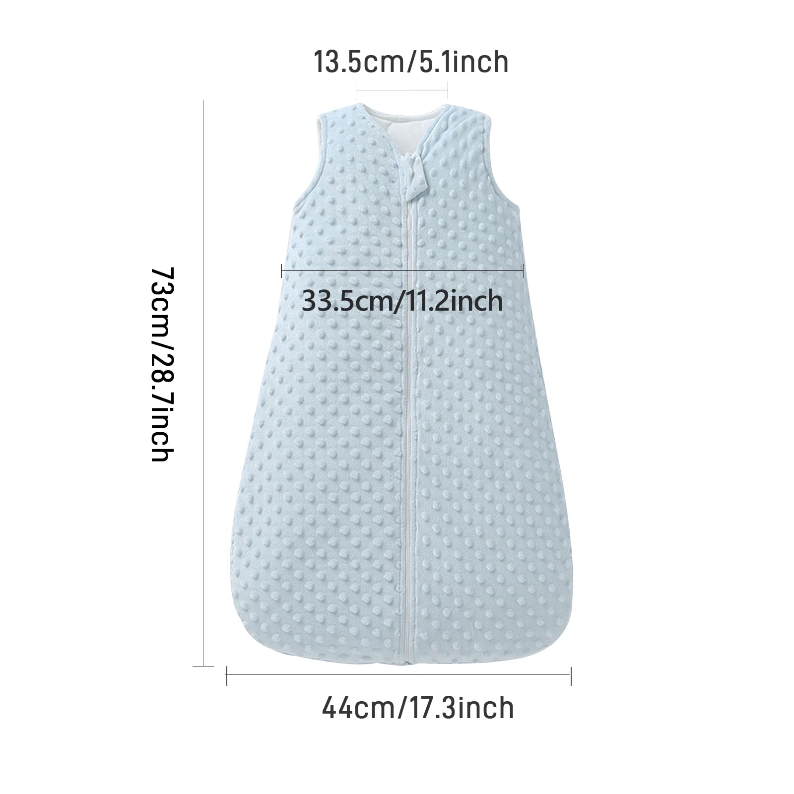 ZIGJOY Baby Sleeping Bag Three-Layer Thicken Swaddle Blanket for Newborn 0-9 Months 2-Way Zipper Fleece Blanket Baby Sleeping Bag Widen Hem Baby Winter Sleeping Sack(Light Blue)