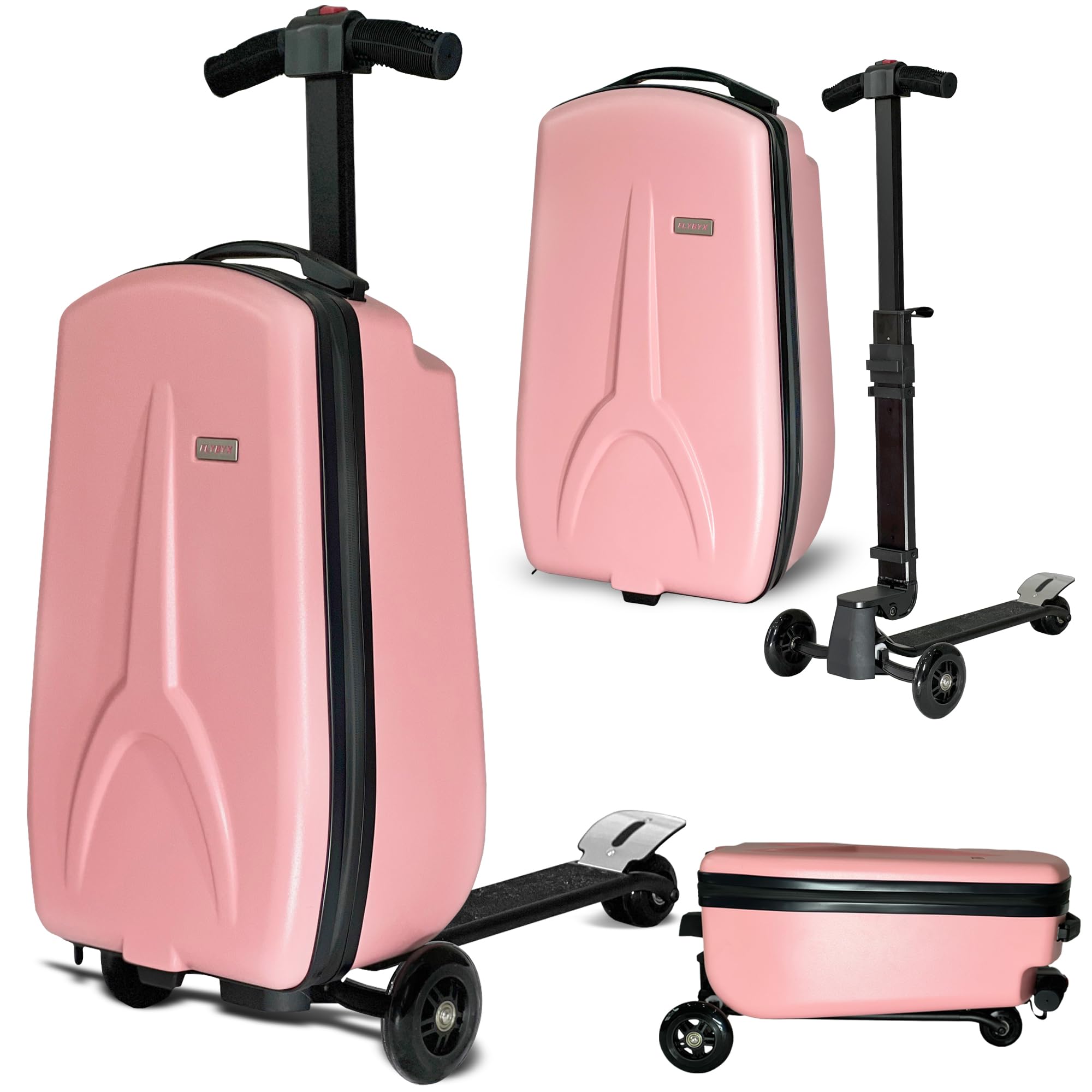 FLYBY X Updated Scooter Luggage For Kids, Multifunctional Detachable & Foldable Scooter Suitcase For Kids Ages 4-15 (Carry-On Ride on Suitcase Scooter Airline Approved)