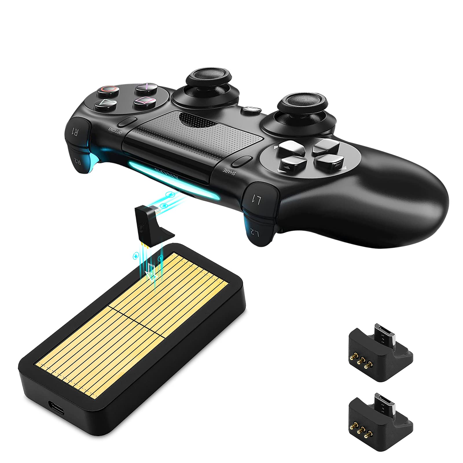 GuliKit PS4 Controller Charger, Controller Charging Station Dock for DualShock 4, For PlayStation 4 Charging Station for Playstation4 / PS4 / PS4 Slim / PS4 Pro Controller
