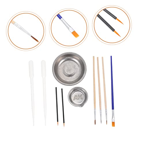 VILLCASE 1 Set Figure Coloring Tool Miniatures Miniature Painting Brushes Mini Tools Paint Mixing Cups Art Painting Brushes Craft Paint Sponges Portable Model Brush Figure Supply Sponge