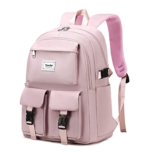Teecho Stylish School Backpack For Men and Women Roomy Girl Book Bag Cute Shoolbag Purple