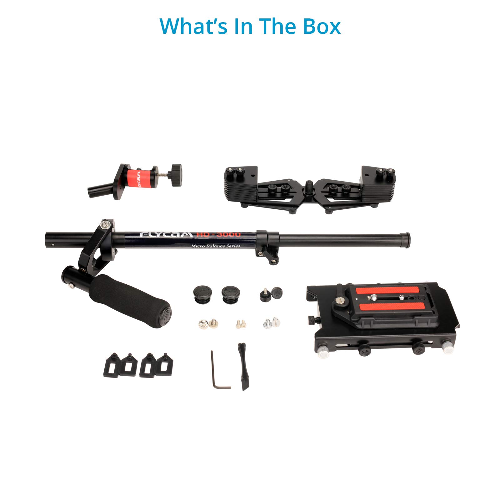 FLYCAM HD-3000 Handheld Stabilizer for DSLR Video Cameras. Quick Micro Balancing, Telescopic Centre Post w 3-axis Gimbal Handle. Free Table Clamp & Quick Release Plate. (FLCM-HD-3-QT)