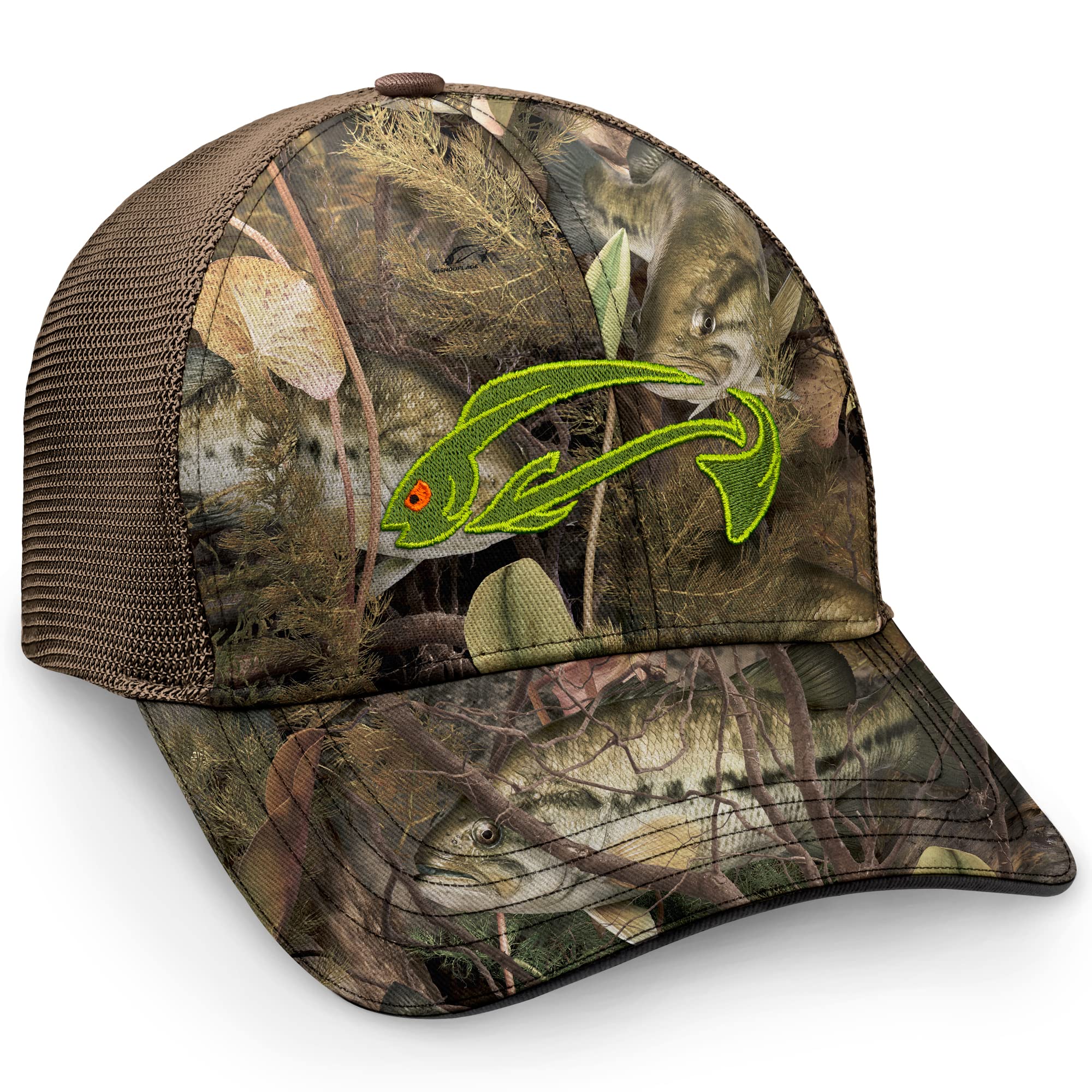 Fishouflage Bass Fishing Hat โ Cool Breeze Camo Mesh Back
