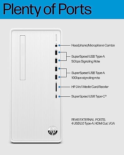 HP Pavilion Business Desktop Computer, 12th Gen Intel 4-Core i3-12100 Up to 4.3GHz, 32GB RAM, 1TB SSD, 4K Support, WiFi 6, 9X USB Port, HDMI, VGA, RJ45, Peripherals, PDG HDMI Cable, Win 11 (Renewed)