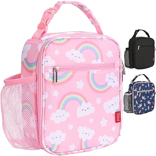 yookee home Lunch Box for Kids Lunch Boxes Insulated Lunch Containers Lunchboxes Kids Lunch Bag for Girls Lunch Box for School Thermal Meal Small Lunch Tote Toddler Lunch Box for Girls Pink Rainbow