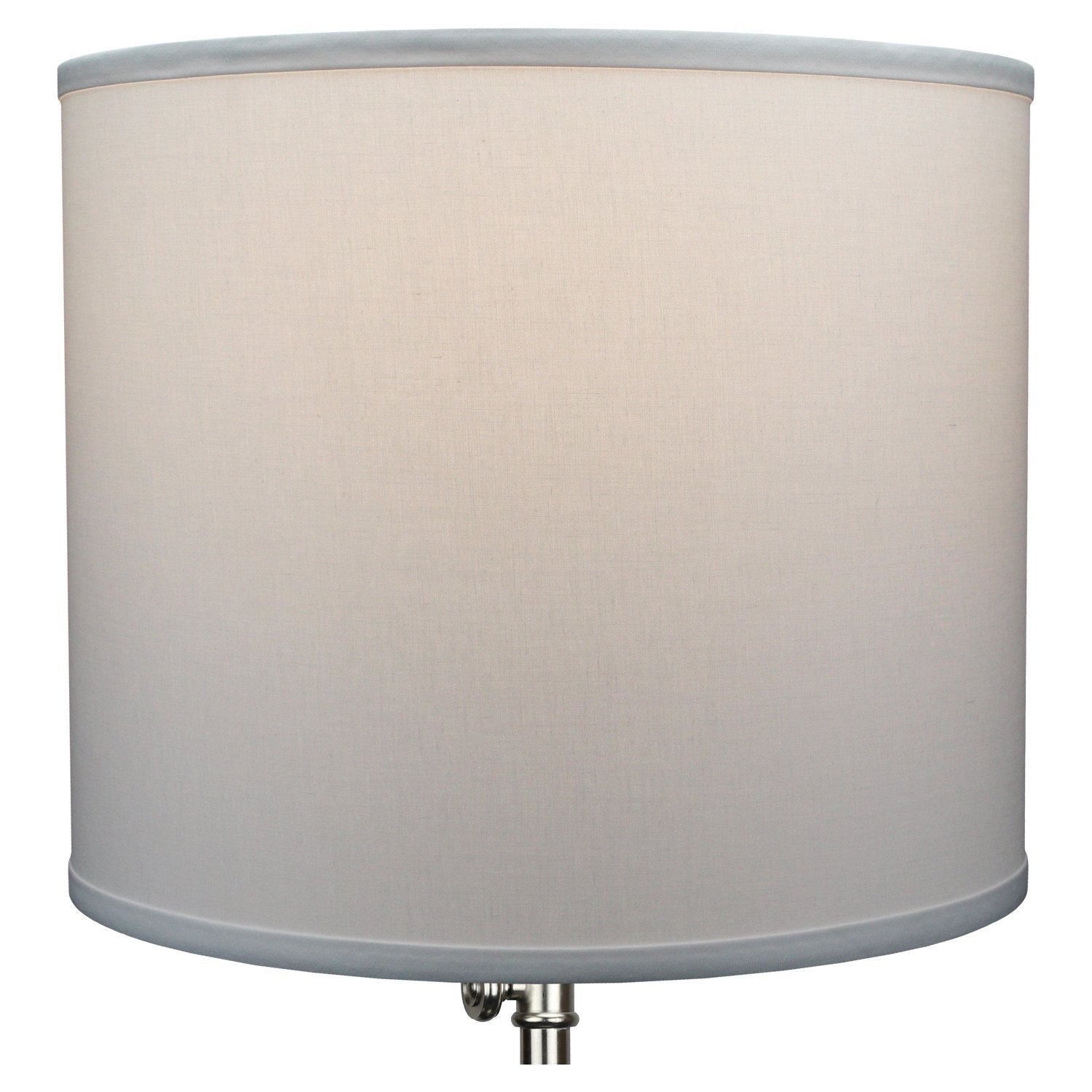 FenchelShades.com 14" Top Diameter x 14" Bottom Diameter 12" Height Cylinder Drum Lampshade USA Made (Linen White)