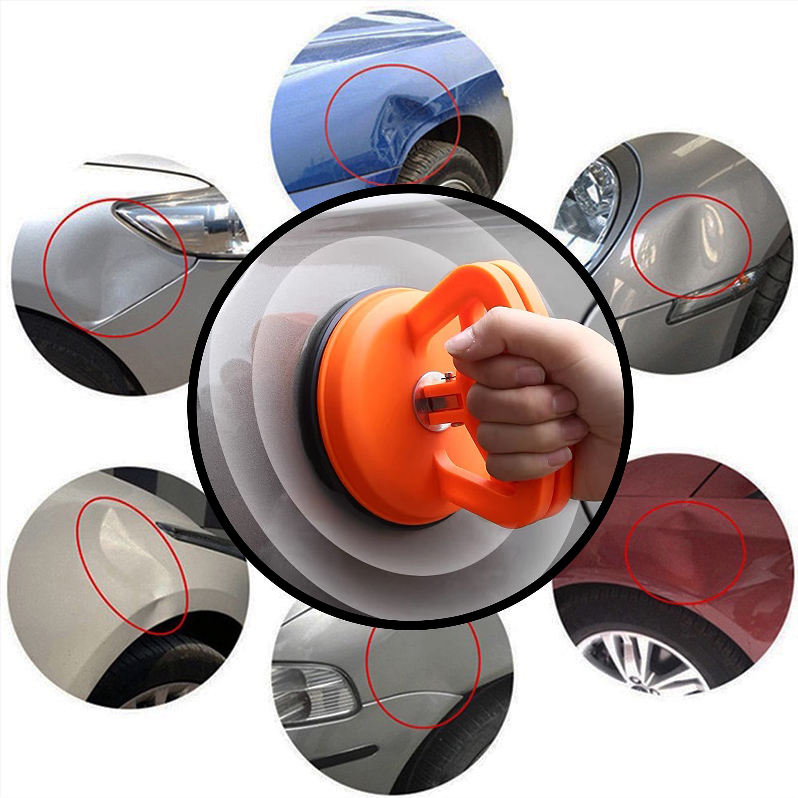 NORNUO 3PCS Car Dent Puller,Powerful Handle Lifter Dent Remover Tool for Car,Dent Puller Removal Kit for Car Body Dent,and Glass,Furniture,Tiles, Mirror, Granite Lifting and Smooth Objects Moving
