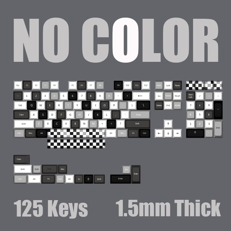 ZMX Retro Checkerboard Grid Theme keycap PBT Dye-Sublimation Custom Keycap, XDA Profile Personalized 125 Keycaps Set for MX Switch Mechanical Gaming Keyboard Accessory Keycap Set DIY(only keycap!)