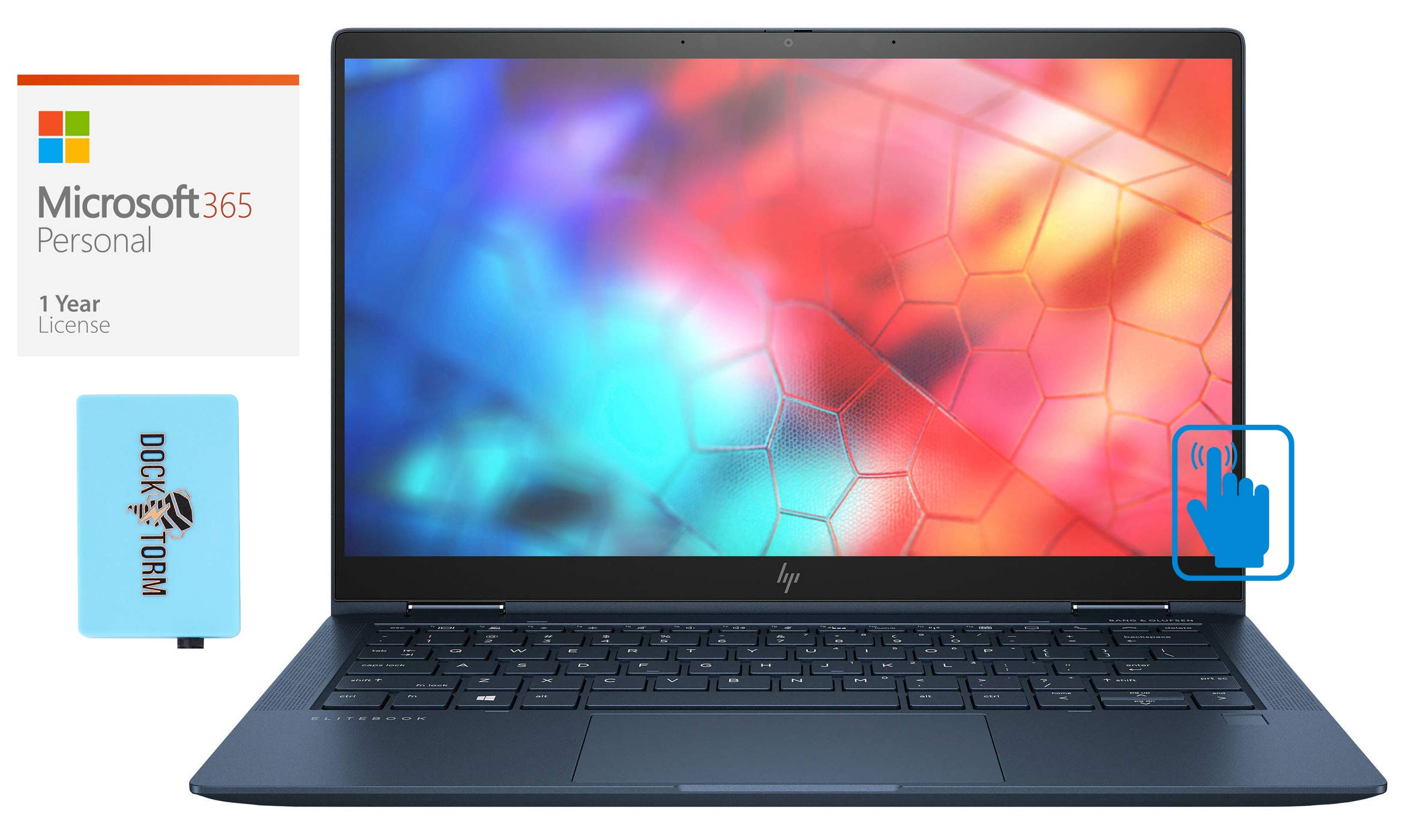 HP Elite Dragonfly Home and Business Laptop-2-in-1 (Intel i5-8265U 4-Core, 16GB RAM, 256GB SSD + 16GB Optane, Intel UHD 620, 13.3" Touch Full HD (1920x1080), Win 10 Pro) with Hub, MS 365