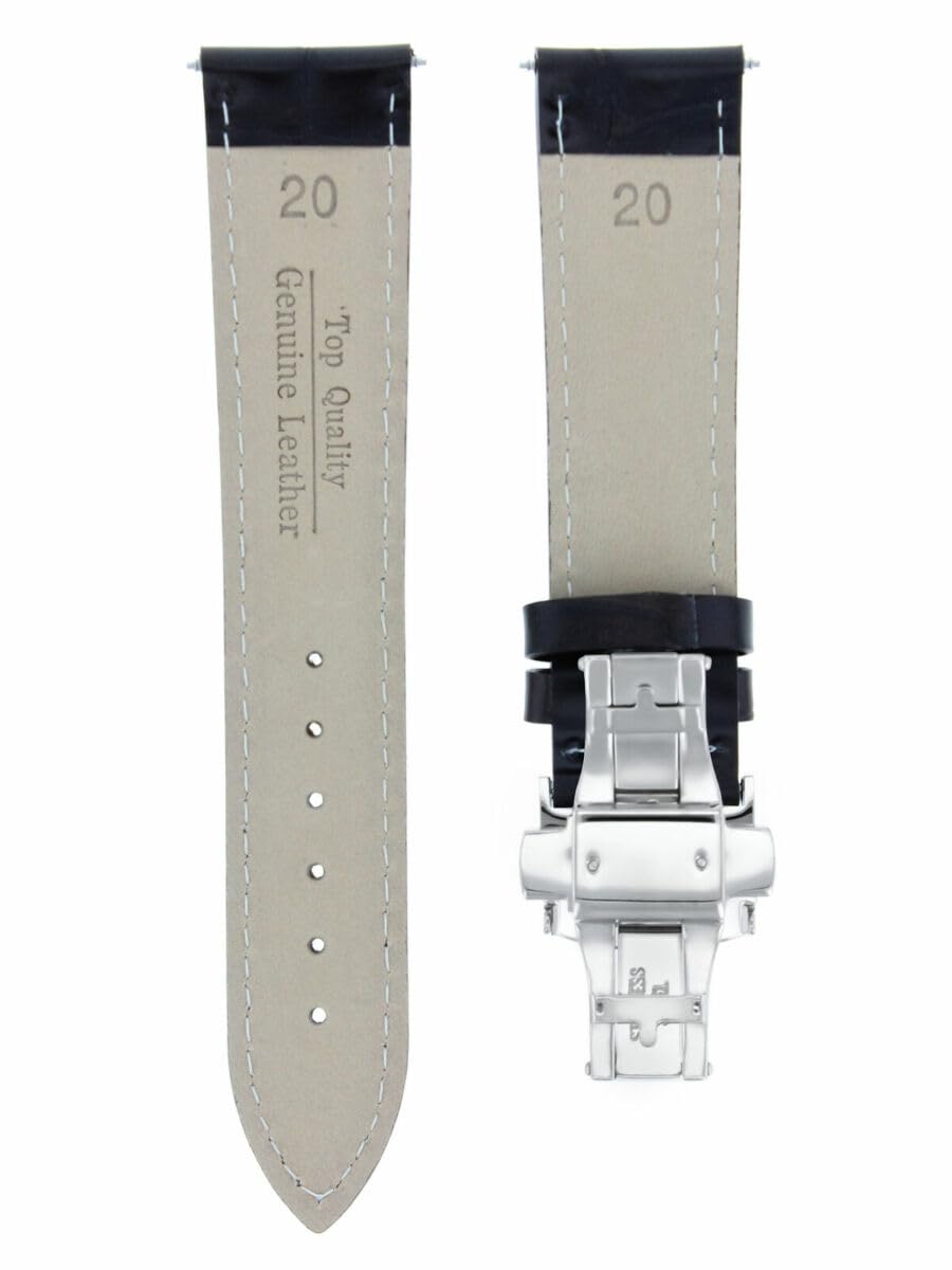 Ewatchparts 20MM LEATHER WATCH STRAP BAND COMPATIBLE WITH IWC SPITFIRE XV PILOT PORTUGESE DARK BROWN