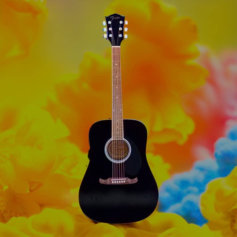 Fender FA-125 Dreadnought Acoustic Guitar, with 2-Year Warranty, Black, with Gig Bag
