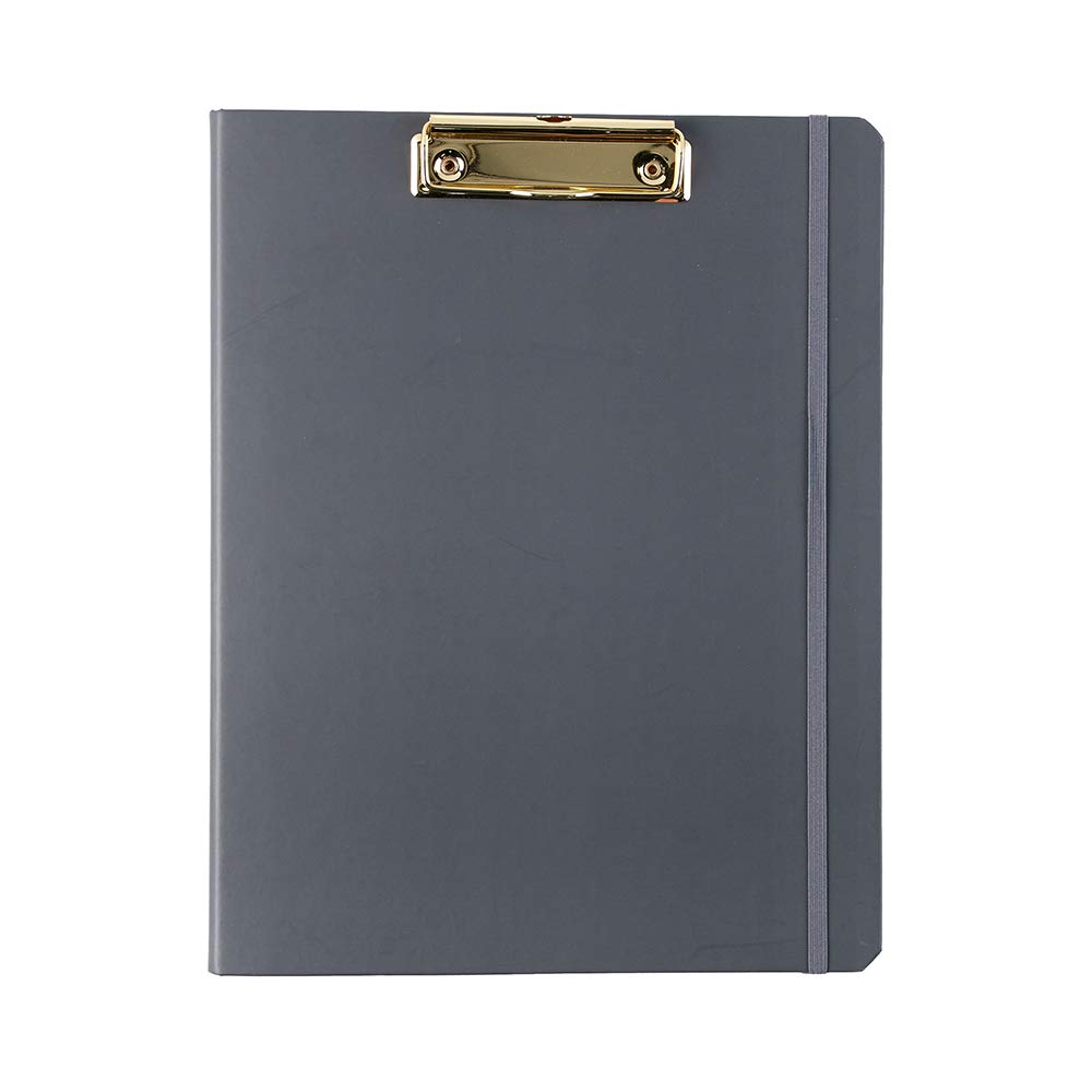 Erin Condren Designer Desk Accessories - Focused Charcoal Clipfolio - Lined Notepad Included. Notepad Measures 8.5" x 11" and Includes 25 Sheets of Note Taking Potential