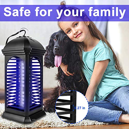 LIKYUU Bug Zapper for Indoor and Outdoor - Electric Mosquito Zapper Killer Waterproof, Insect Fly Trap with Cleaning Brush, Safe for Pets and Children (Black)