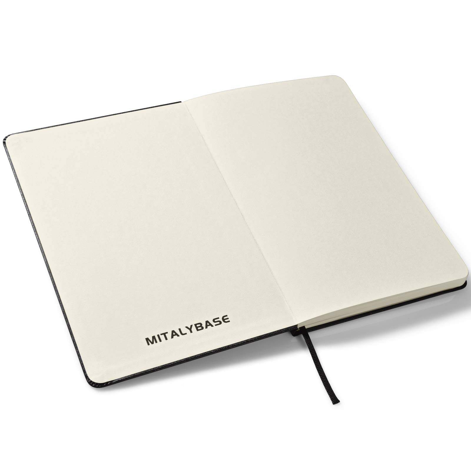 Dotted Classic Hard Cover Notebook - Mitalybase Large 5.4 x 8.3 inches, Thick Paper, 192 Pages, Journal (Black, Dotted)