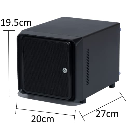 KCMconmey 4 + 1 Bay DIY NAS Case, 4 x 2.5″ / 3.5″ Tray + 1 x 2.5″ Internal Bay. MB ITX. PSU Flex. Front USB 3.0 8cm Chassis Fan Hot Swap Backplane. Network Attached Storage Private Cloud Enclosure.