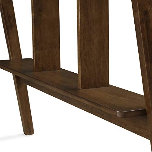 Finch Darren Home Office Drawer Mid Century Accent Desk, 43 Inch Wide Simple Modern Study Table, Walnut Brown