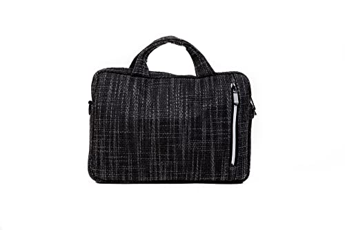 DIME BAGS Side Hustler | Hemp Computer Bag | Padded Commuter Shoulder Bag (15 inch, Black)