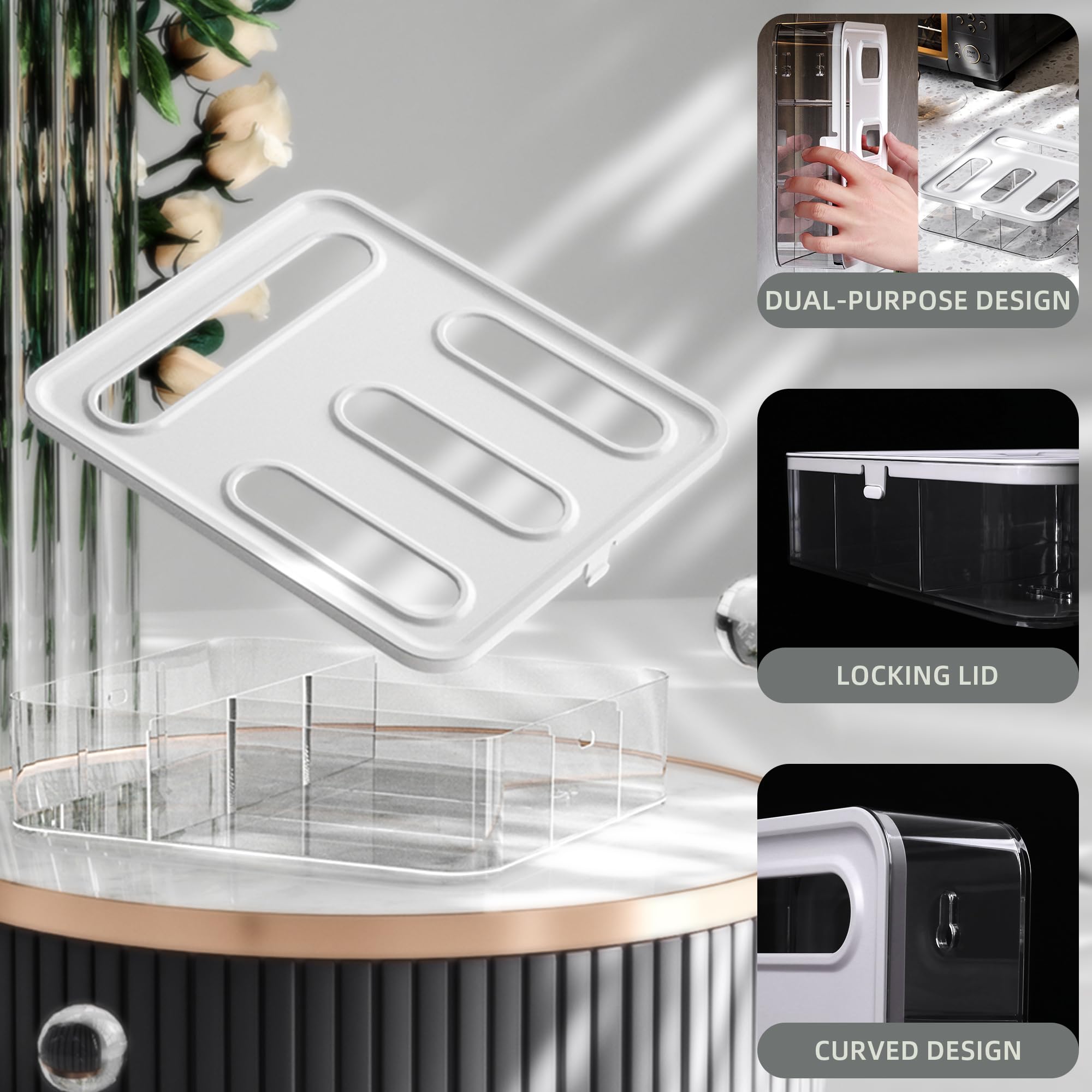 PUNNIO Kitchen Storage Bag Organizer, Acrylic Baggie organizer for Drawer, Plastic Bag Organizer complicate with Gallon, Quart, Sandwich, Snack, and Slider Bags (Acrylic)