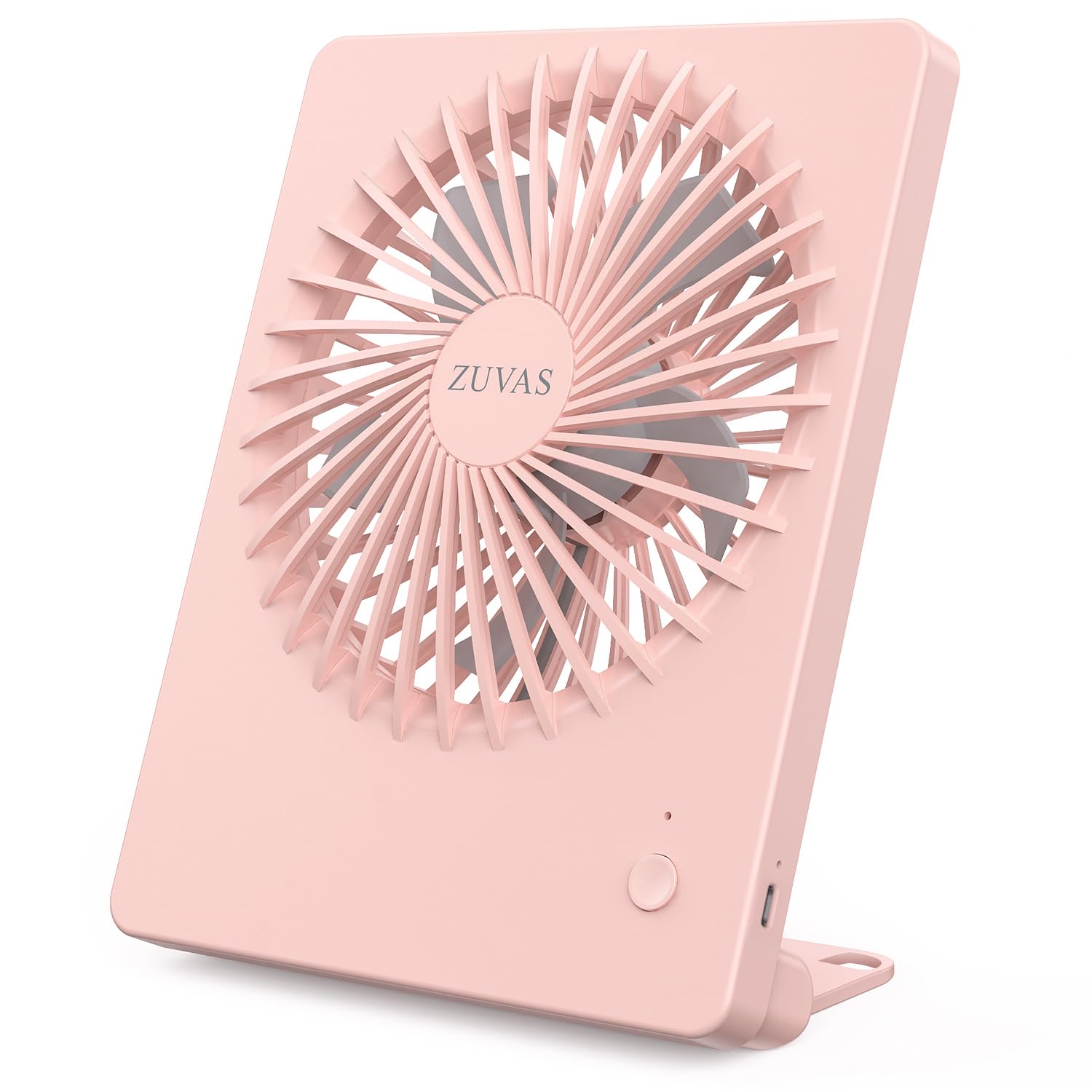 Zuvas Desk Fan Battery Operated Fan Rechargeable 180ยฐTilt Folding Personal Fan Ultra Quiet Small Portable Fan 3 Speed Adjustable Strong Wind USB Fan For Office Bedroom Home Desktop Camping