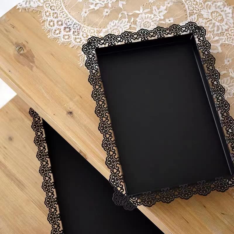 SCIEO Cake Stands Set of 5 Black Metal Cupcake Holder Dessert Display Plate for Baby Shower Birthday Wedding Party Candy Table Decoration