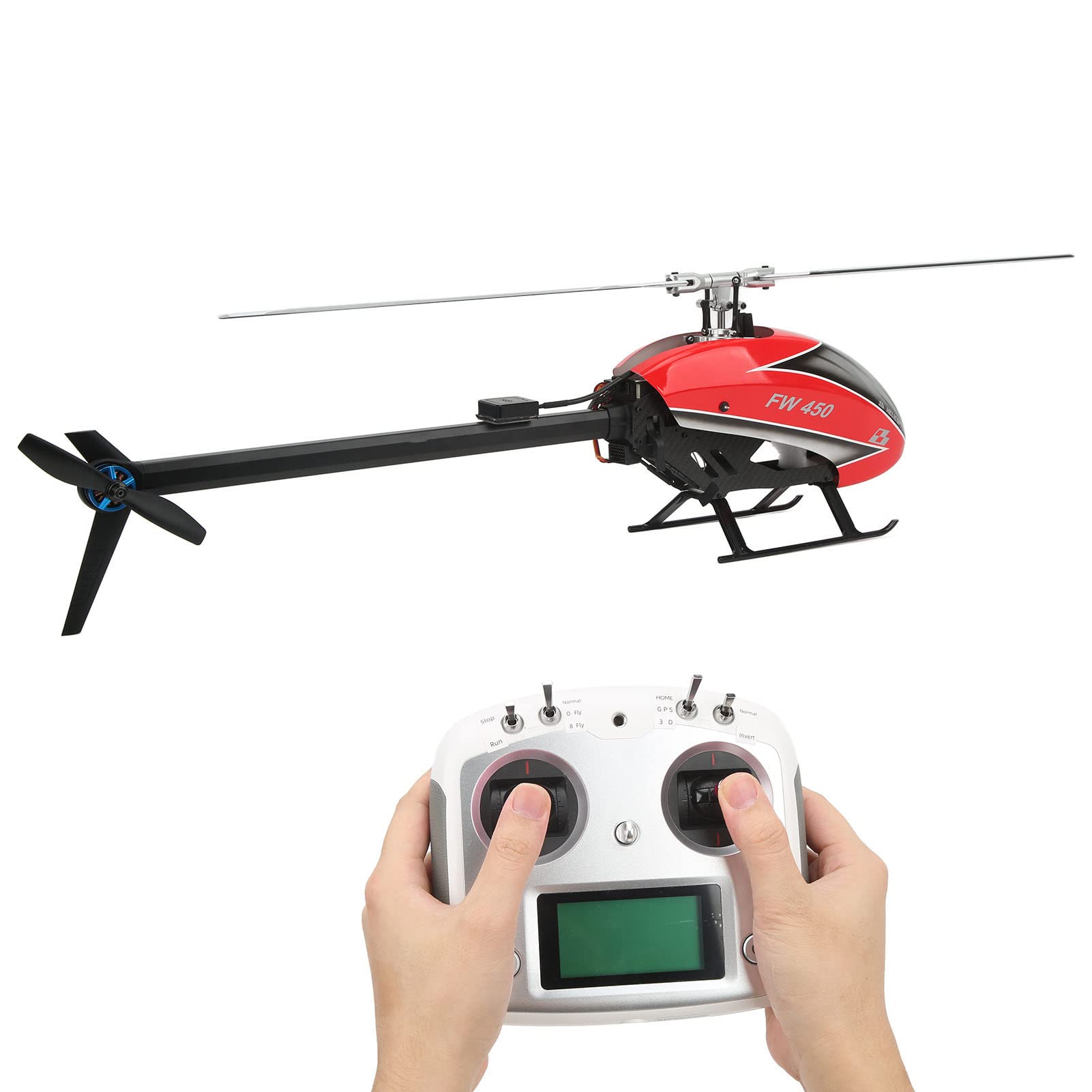 Helicopter Brushless Tail Lock Motor Resistance Side Panel 60A ESC RC Helicopter All Metal Toy Servo Mount Adult High Tenacity Landing Gear for (Red)