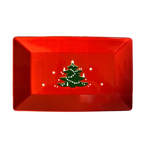 Waechtersbach Christmas Tree Serving Platter â Handmade Porcelain Red Serving Trays for Parties â Durable Christmas Snack Tray â Dishwasher & Microwave Safe Holiday Tray â Great Christmas Gifts