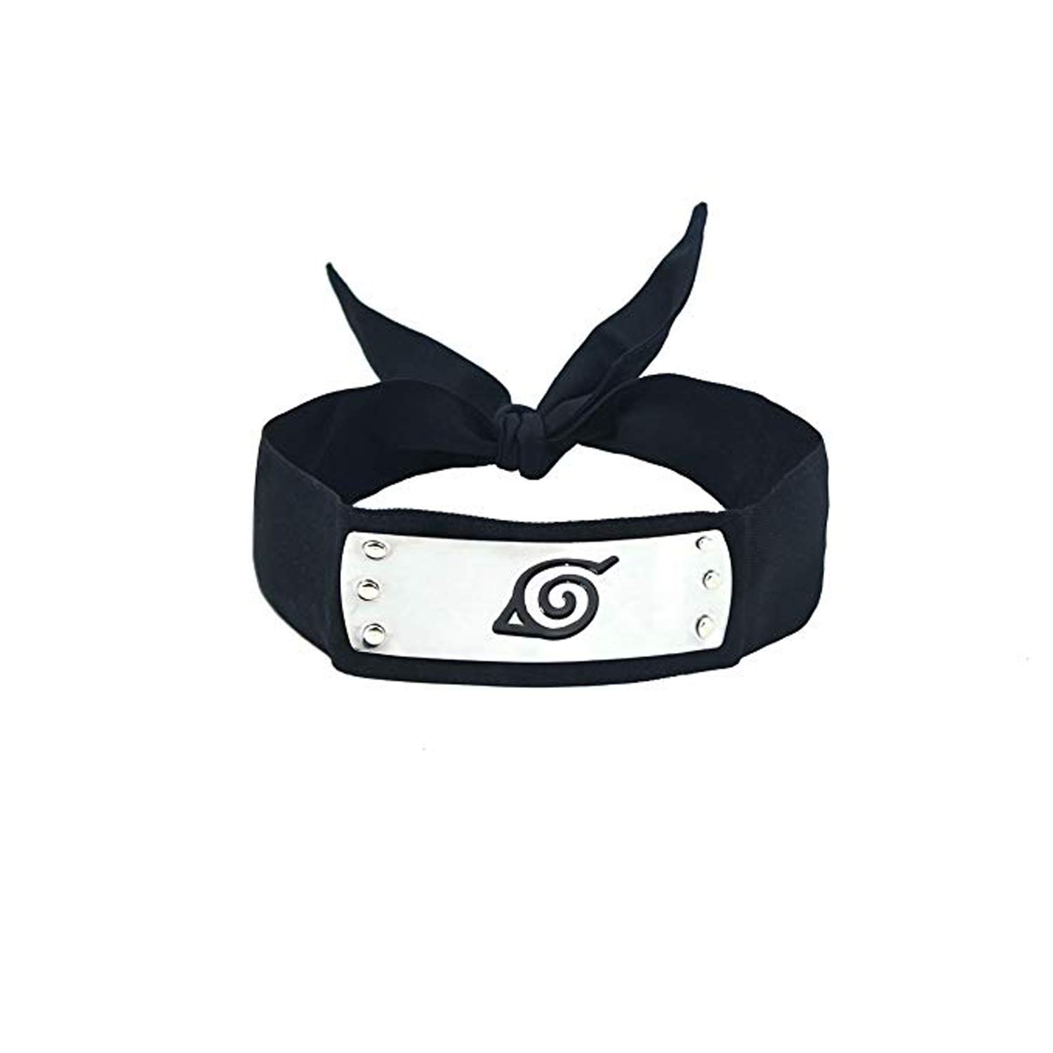 Fusovon Anime Ninja Headbands, 6-Pack Black Leaf Village Akatsuki Yahiko Headband with Metal Plate, Kakashi Cosplay Accessories