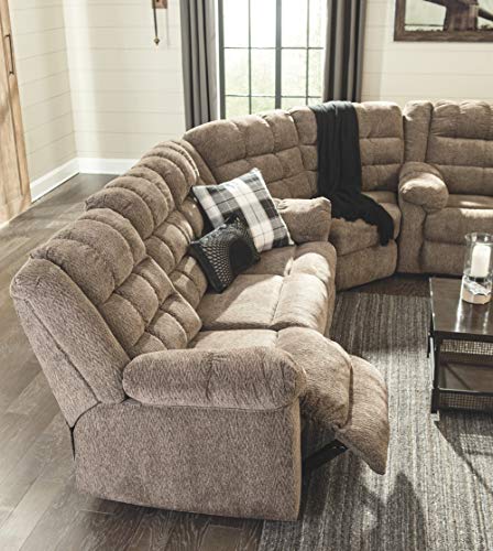 Signature Design by Ashley Workhorse Oversized Manual Reclining Sofa, Light Brown
