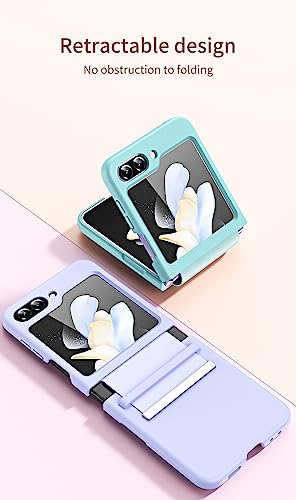 YJZSKRXFAK Case for Samsung Galaxy Z Flip5 5G 2023, Slim Fit Protective Cover with Stretchable Soft Hinge Protection Case for Galaxy Z Flip 5-Light Green