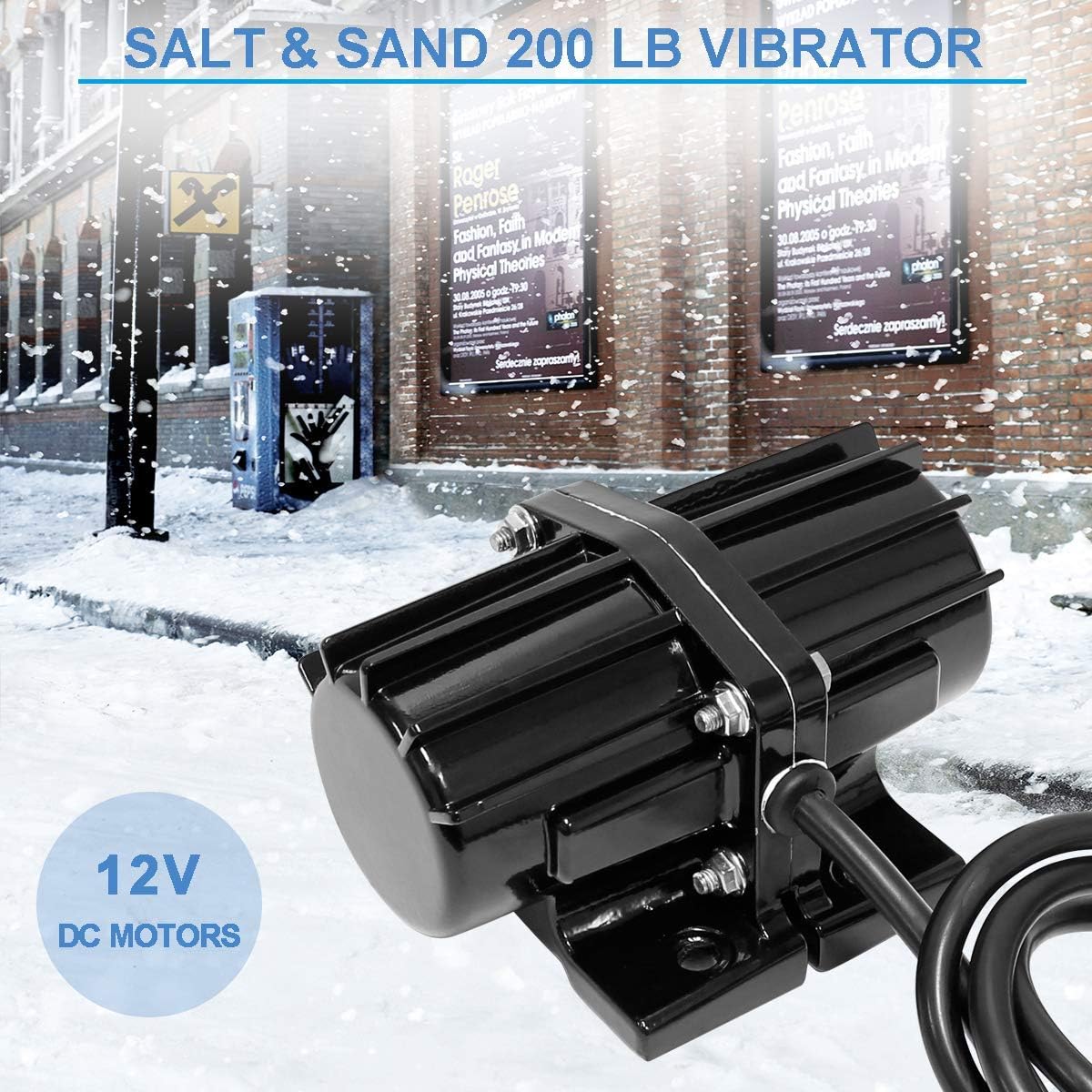 Signstek 200LB Vibrator Motor for Salt & Sand Spreader and Concrete Mixer 4000rpm 60W DC12V
