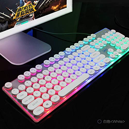 WangzuoZO 45 Γ 13.6 Γ 2.6cm Computer General Punk USB Wired Keyboard Multimedia Function Waterproof Luminous Gaming Keyboard