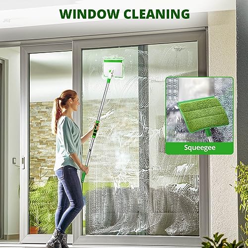 Zavrski Baseboard Cleaner Tool with 58" Long Handle Wall Cleaner Mop with Extendable Handle 4 Reusable Cleaning Pads Baseboard Duster for Washing Walls, Ceiling, Floor, Window