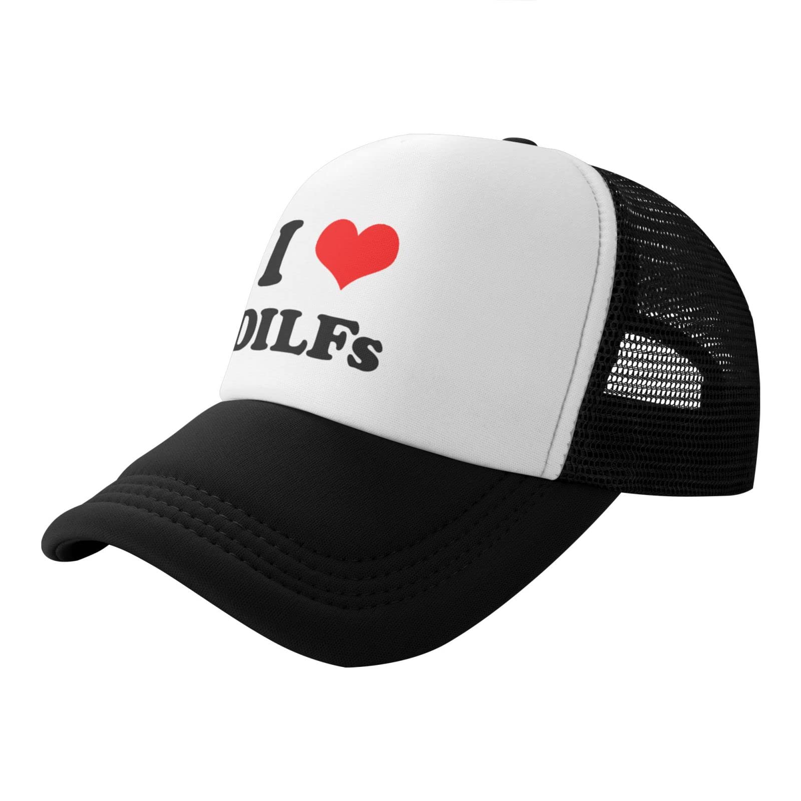 HDRAY Sun Caps Fishing Hat I Love Dilfs Women Snapback Hat Dad Hat Adjustable Dad Hat Unisex Black, One Size
