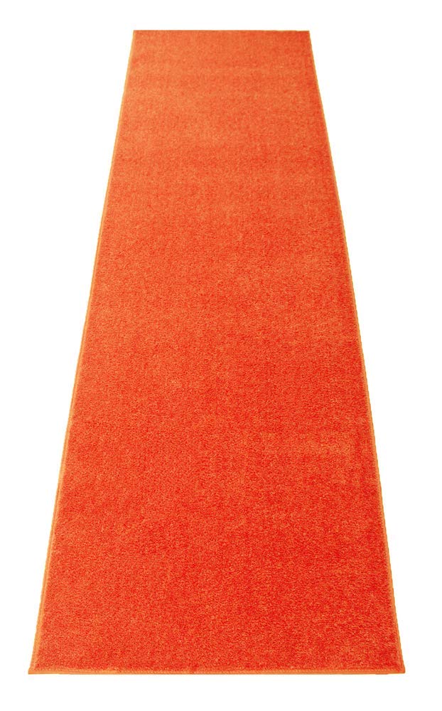 Event Carpet Aisle Runner - Quality Plush Pile Rug with Backing, Binding in Various Sizes (3 X 50 ft, Orange)