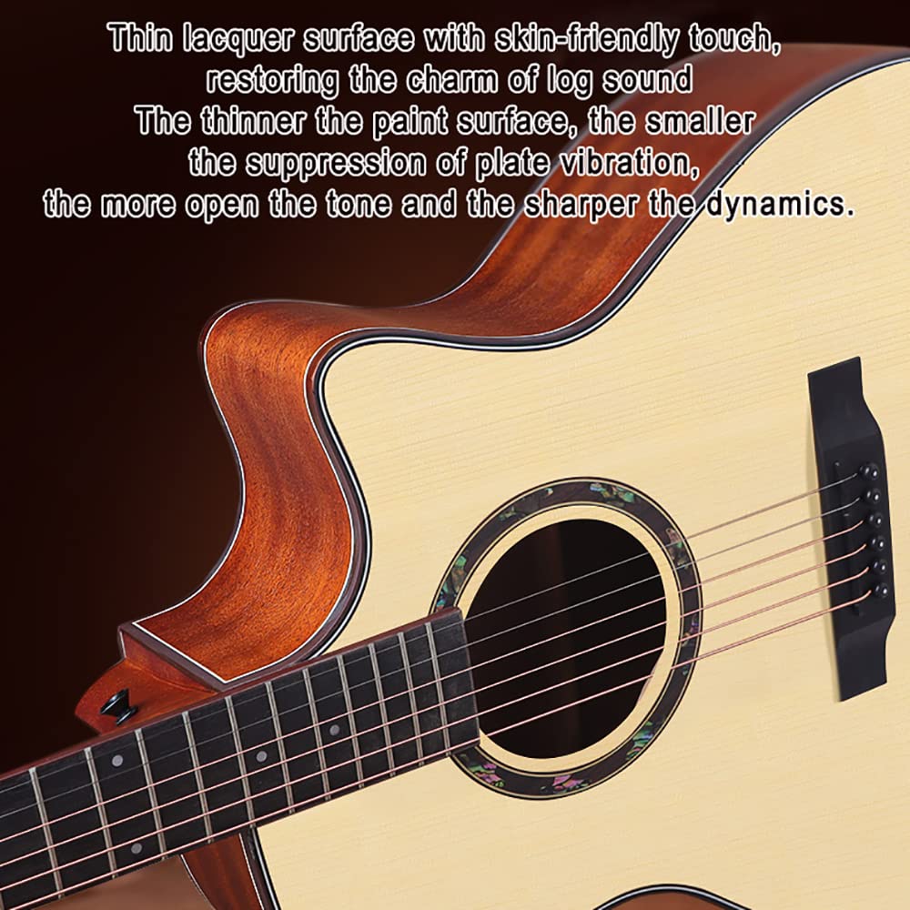 GX.KNIFE Veneer Acoustic Guitar, Beginner 41" Spruce Acoustic Guitar, with Instructional Starter Guitar Kit Gig Bag, Extra Strings,J d36a