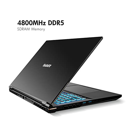Sager 2023 NP8875E Gaming Laptop, 17.3 Inch QHD 240Hz 100% DCI-P3 G-Sync, Intel i9-13900HX, RTX 4070 8GB, 32GB RAM, 1TB Gen4 NVMe SSD, Win 11