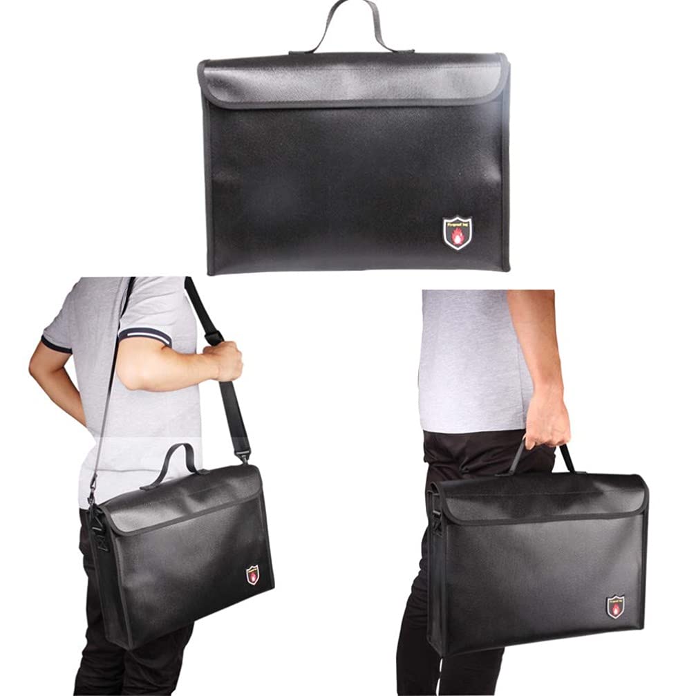 Fireproof Document Bag File Bag Office Travel File Money Organizer Bag for Important Documents Cash Notebook Passport Fireproof Money Bag
