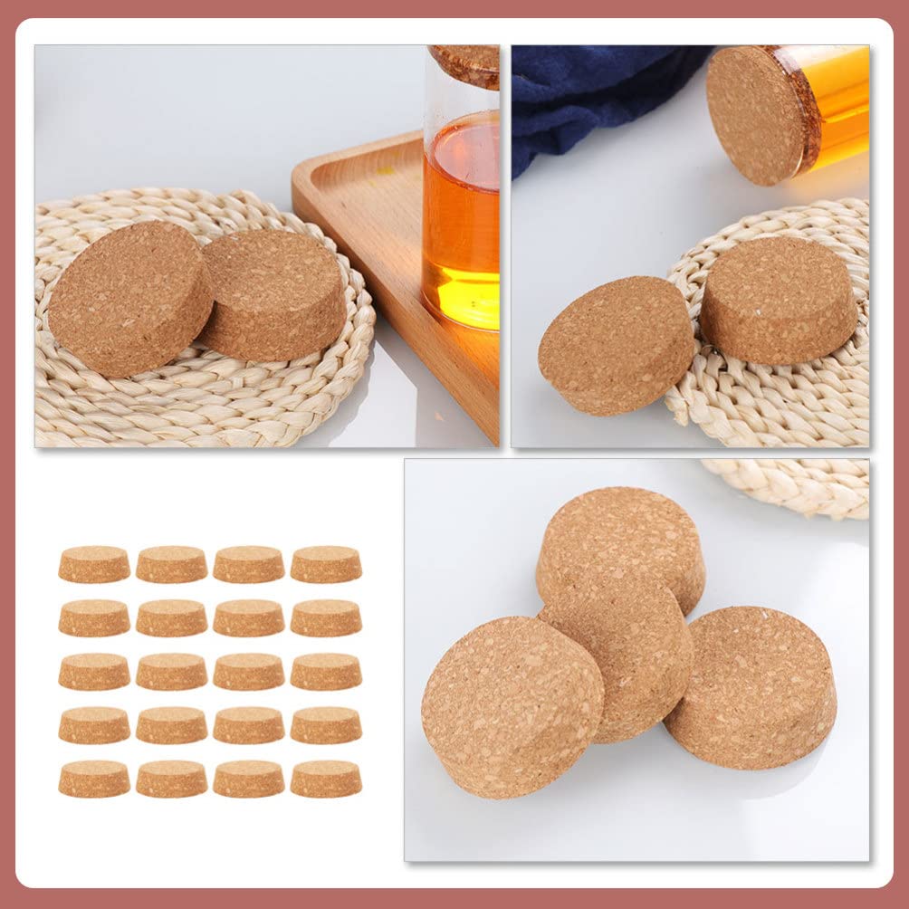 Housoutil 25Pcs Wine Bottle Cork Stoppers Sealing Covers Soft Wood Corks Large Wooden Tapered Cork Plugs Replacement for Wine Beer Bottle Crafts ( 5.3cm*4.7cm*1.7cm)
