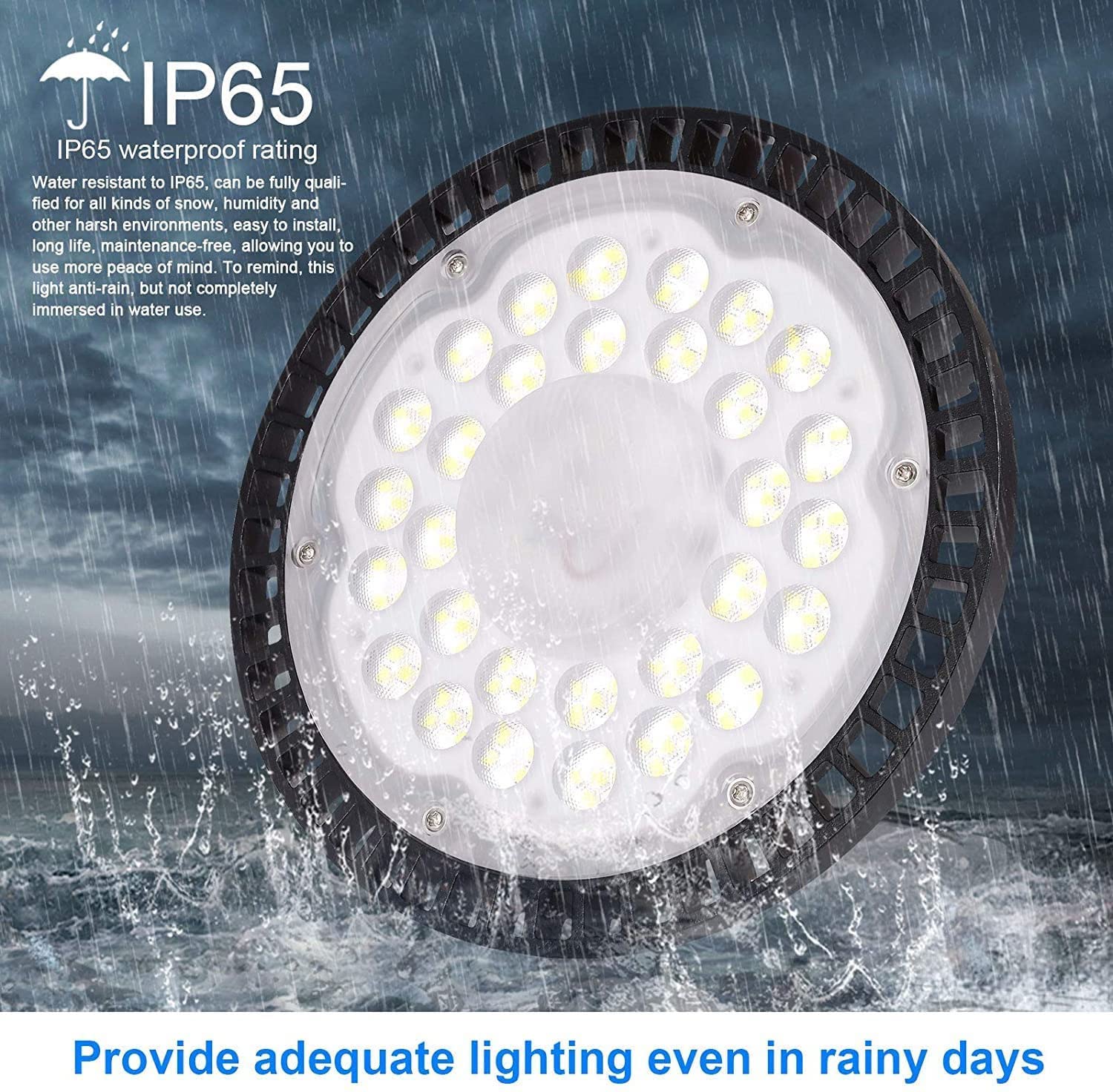 UTOMDORS UFO LED High Bay Light - 200W 16000lm Shop Light for Garage Lights Ceiling Led Super Bright 6500K,for Workshop, Warehouse, Factory, Work, Space, Commercial Lamp Lighting Fixture