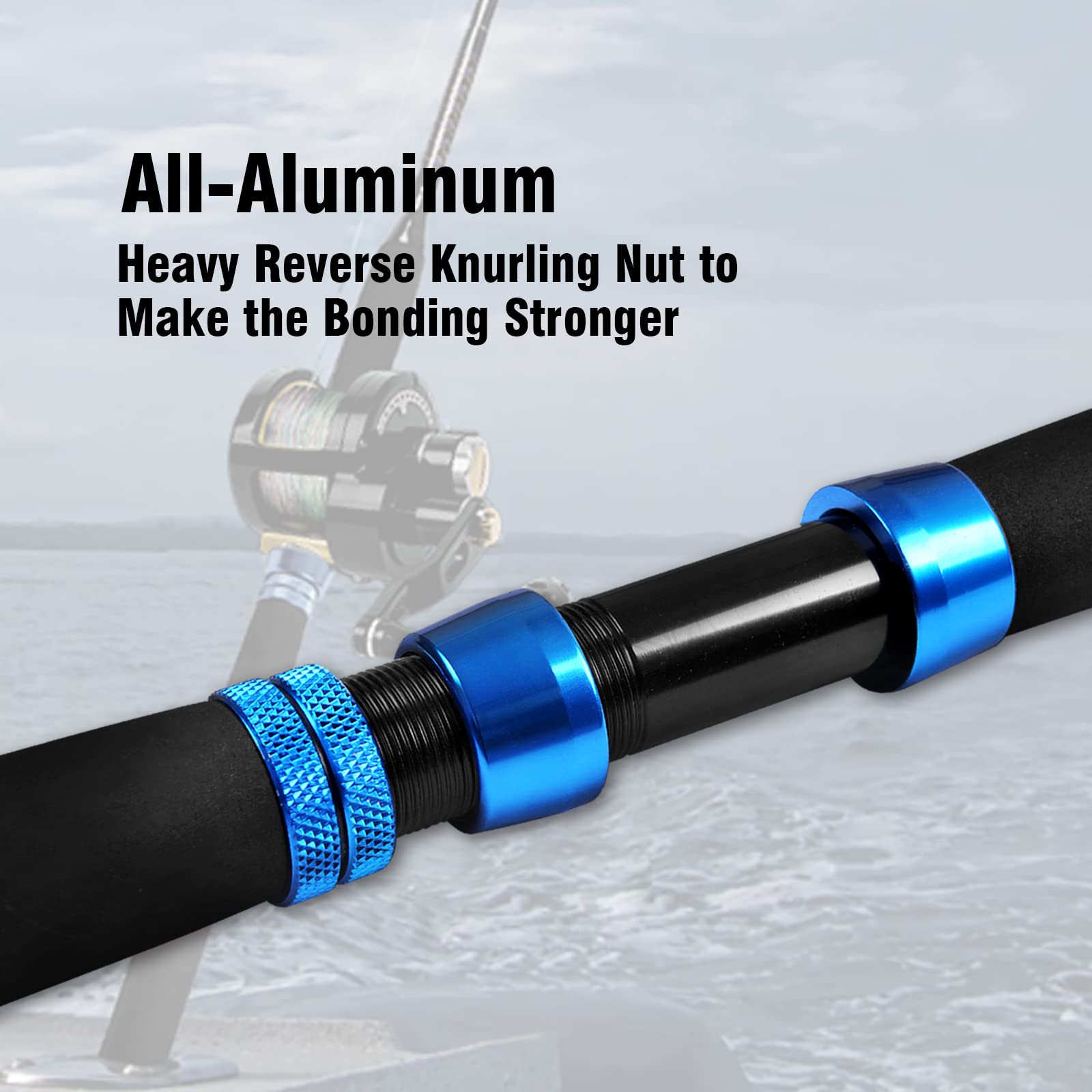 Fiblink 1-Piece Conventional Boat Rod Saltwater Offshore Graphite Spinning Fishing Rod(6 Feet, 30-50 lb/50-80 lb/80-120 lb) (2 Pcs - 6' - 30-50 lb)