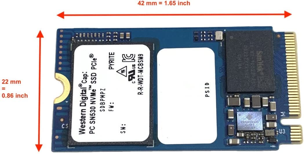 ist computers 256GB M.2 2242 42mm NVMe PCIe Gen3 x4 TLC SSD (SDBPMPZ-256G) SN530 for Thinkpad ProBook Latitude EliteBook Ideapad Pavilion - Internal Solid State Drive (OEM New) (22mm x 42mm x 2.38mm)