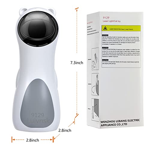 Luivnsk Cat Laser Toy Automatic Laser Pointer Cat Toys Interactive for Indoor Cats Kittens Dogs, Adjustable 5 Rotating Modes, 2 Speeds, Silent Safe Laser Cat Toy Auto On/Off, USB/Battery Powered