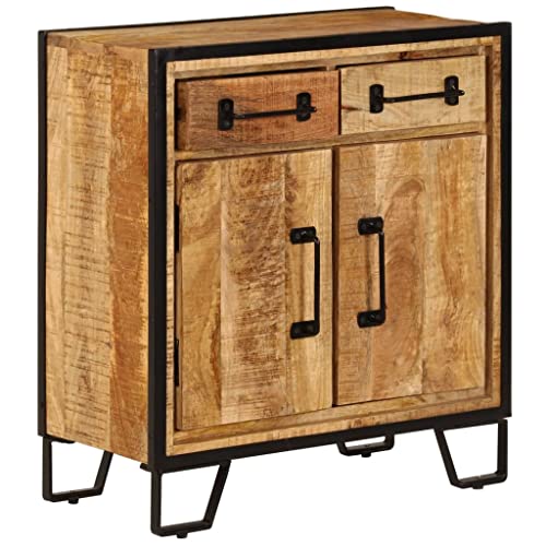 SEASD Sideboards and Buffets Cabinet with Storage Decor 25.6"x11.8"x27.6" Solid Mango Wood