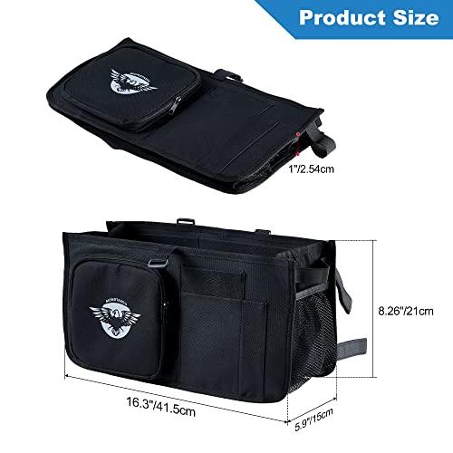 Walker Basket, Monotakou Walker Bag Water Cup Holder, Foldable Walker Storage Bag with Big Capacity & Never Tipping Over, Ideal Gift for Family and Friends - Black (for 2 Wheeled Rollator Walkers)