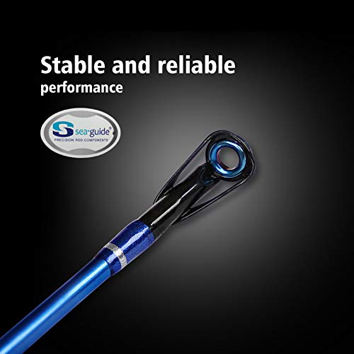Fiblink Bent Butt Fishing Rod 2-Piece Saltwater Offshore Trolling Rod (6'-80-120lbs Conventional Guides)