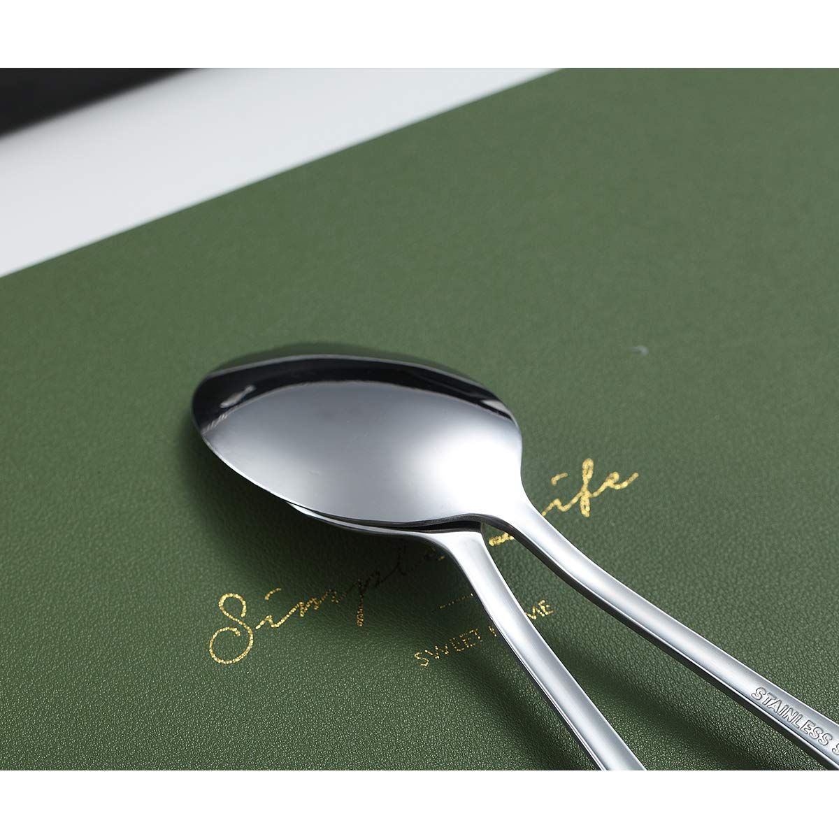Teaspoons, Kyraton 6 Pieces 6.7" Stainless Steel Teaspoons, Dessert Spoon,Golden Teaspoon,Spoon Silverware Pack of 6