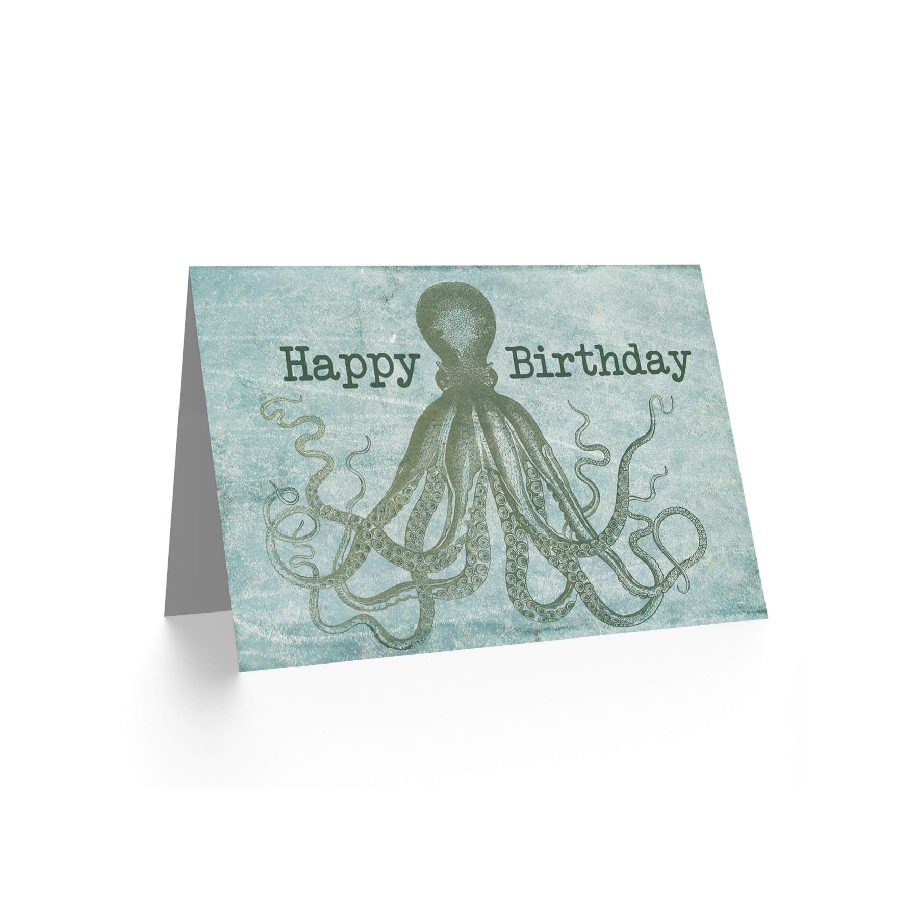 Wee Blue Coo BIRTHDAY HAPPY OCTOPUS TENTACLES ART GREETINGS GREETING CARD GIFT