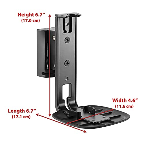 Eximus Speaker Wall Mount Bracket for Sonos One, Sonos One SL and Sonos Play:1 - Adjustable Tilt and Swivel for Optimal Audio Quality- Black Finish (Mounting Hardware Included)