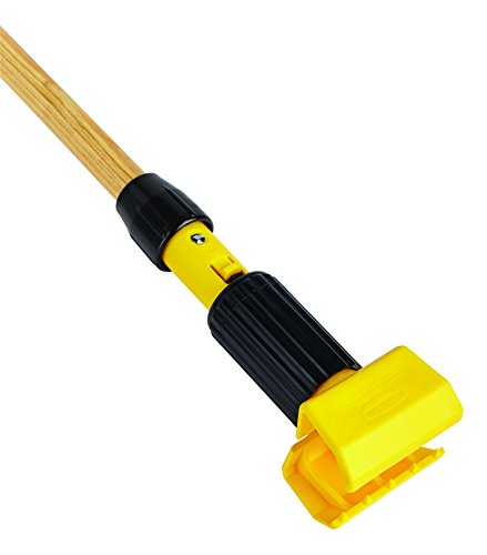Rubbermaid Commercial Products Wood Mop Handle, 60-Inch, Lightweight Wet Mop Gripper with Heavy-Duty Clamp Handle for Floor Cleaning