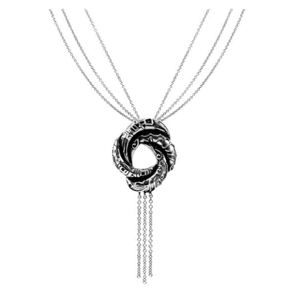 Fingalo Sterling Silver 925 Algerian Love Knot Pendant Necklace 18" Italian Triple Chain